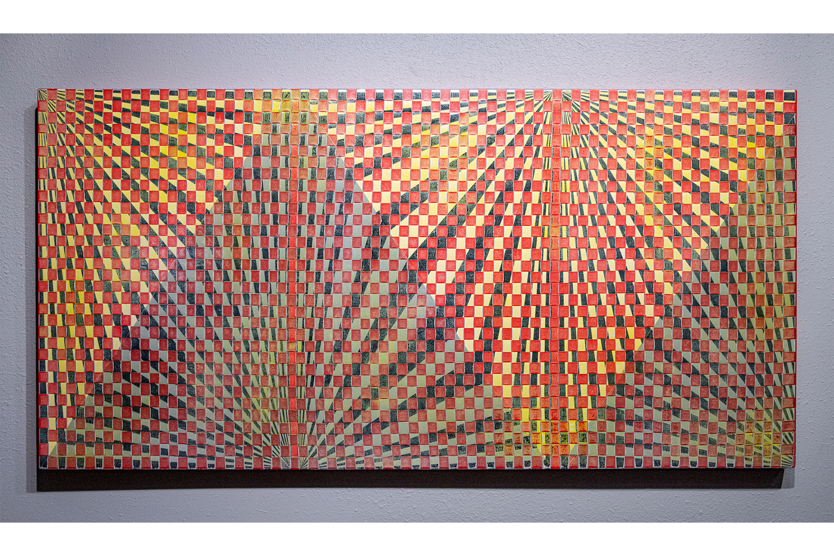 A large abstract serigraph and acrylic painting by contemporary Artist ...